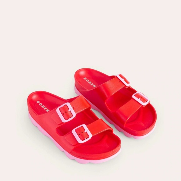 Boden | Shoes | Boden Red And Pink Lyla Double Buckle Slides Size Eu39 ...